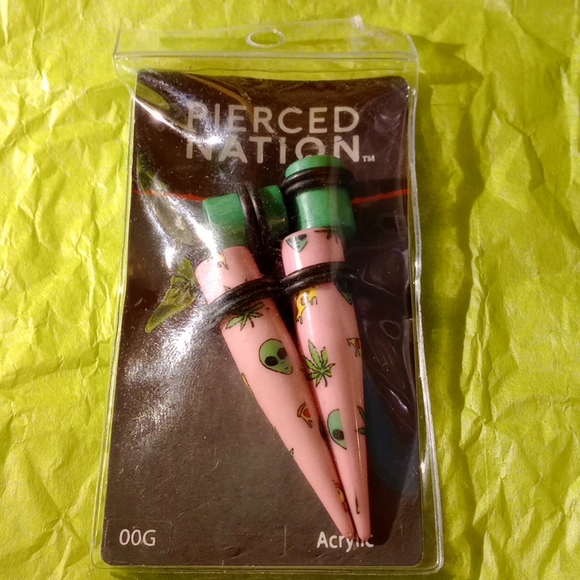 Pierced Nation | Jewelry | Pizza Weed Aliens Size 0g Tapers And Green ...